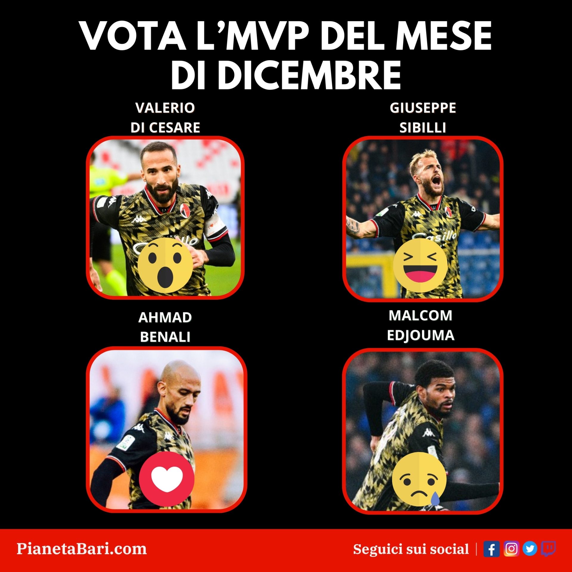 SONDAGGIO PB – Chi è l’MVP del mese di dicembre? Vota!